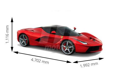 Medidas Ferrari LaFerrari: longitud, anchura, altura y maletero
