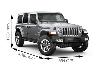 Medidas Jeep Wrangler: longitud, anchura, altura y maletero